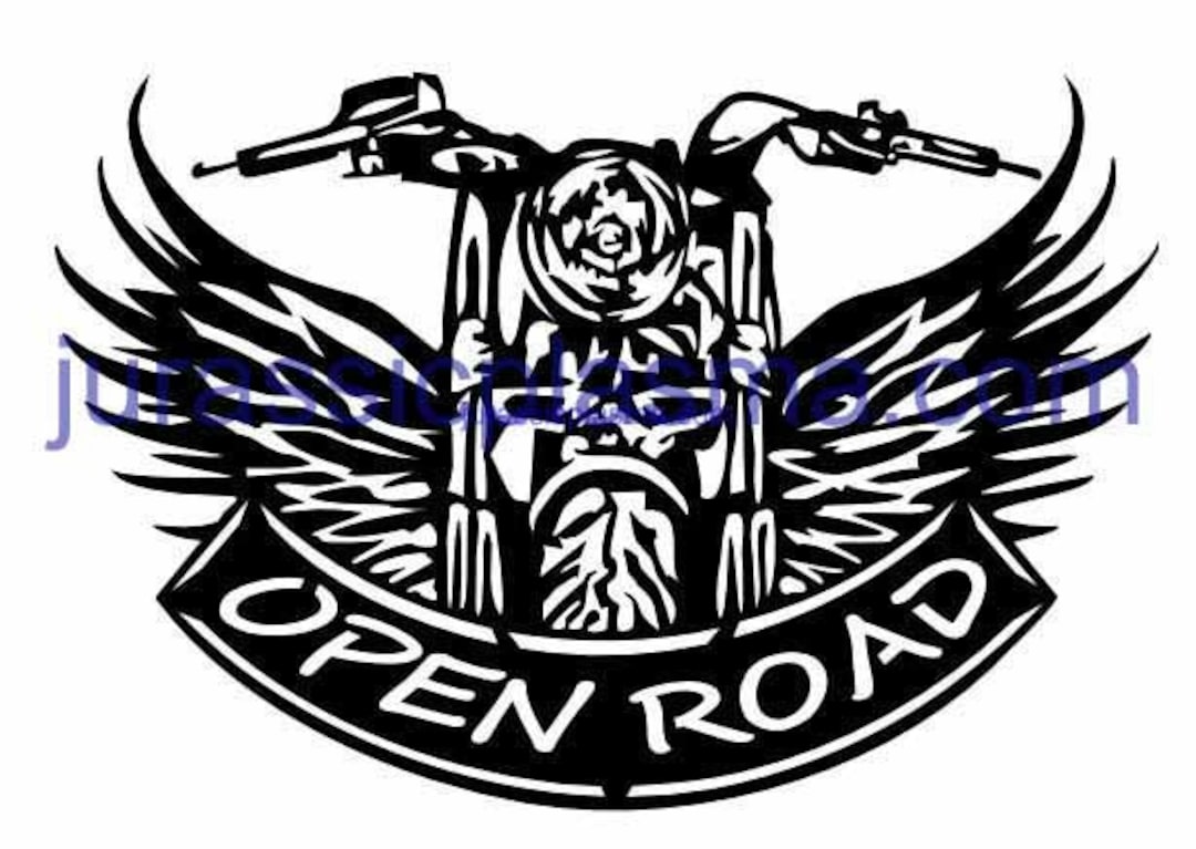 Biker Open Road DXF SVG File for Plasma, Laser, Water Jet Vinyl Vector ...