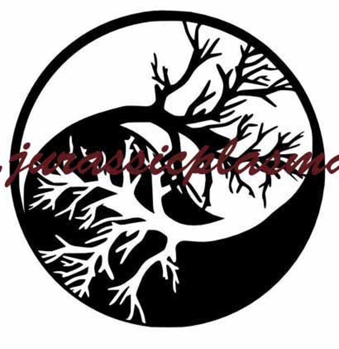 Yin Yang Tree of Life. DXF SVG File for Plasma, Laser, Water Jet Vinyl ...