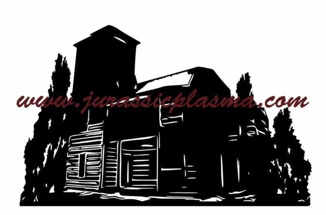 Old Farm House Barn DXF SVG File for Plasma, Laser, Water Jet Vinyl ...