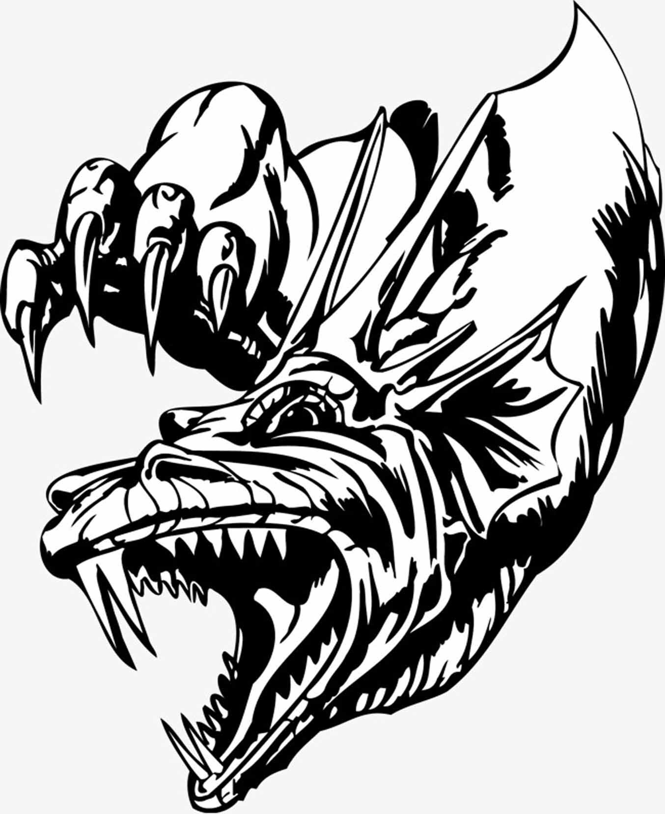 Evil Dragon Head Drawings