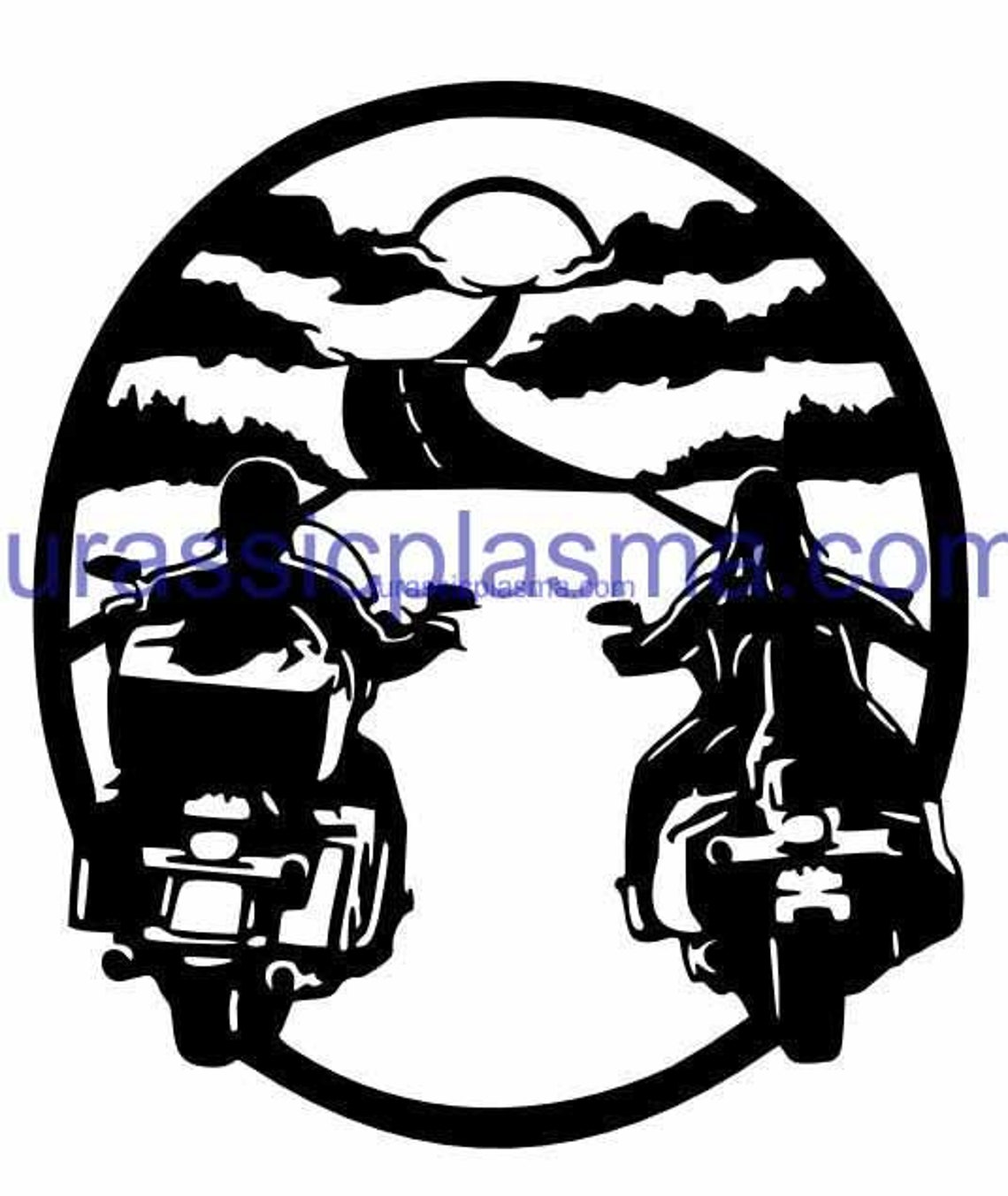 Biker Couple No Words DXF SVG File for Plasma, Laser, Water Jet Vinyl ...