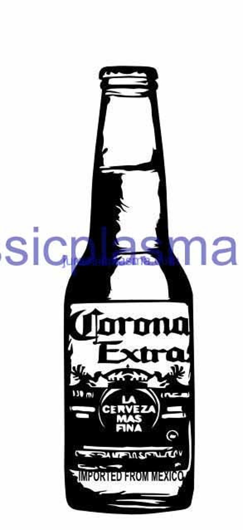 Corona Beer Bottle DXF SVG File for Plasma, Laser, Water Jet Vinyl ...