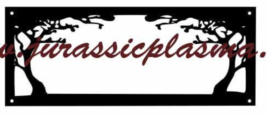 Trees and Frame Add Name DXF SVG File for Plasma, Laser, Water Jet ...