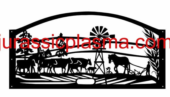 Windmill Farm Cattle Sign Dxf Svg File for Plasma Laser | Etsy Australia