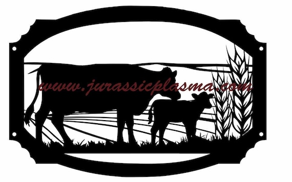 Cow Farm Wheat Sign Svg Dxf Files Plasma Cut Ready Files Only | Etsy