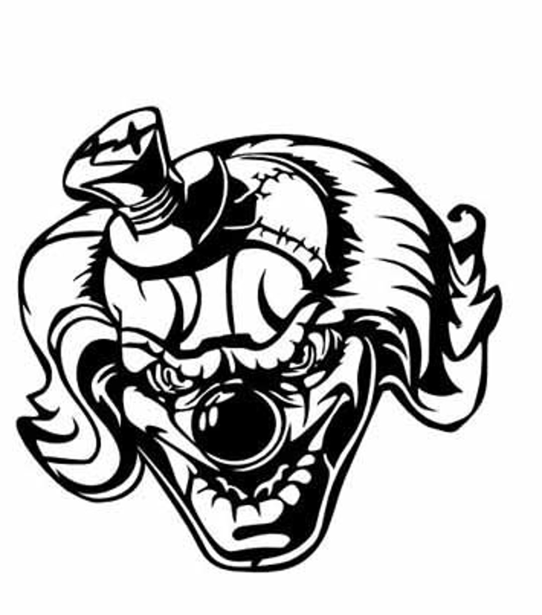 Clown Scary Halloween Horror Scary DXF SVG File for Plasma, Laser ...
