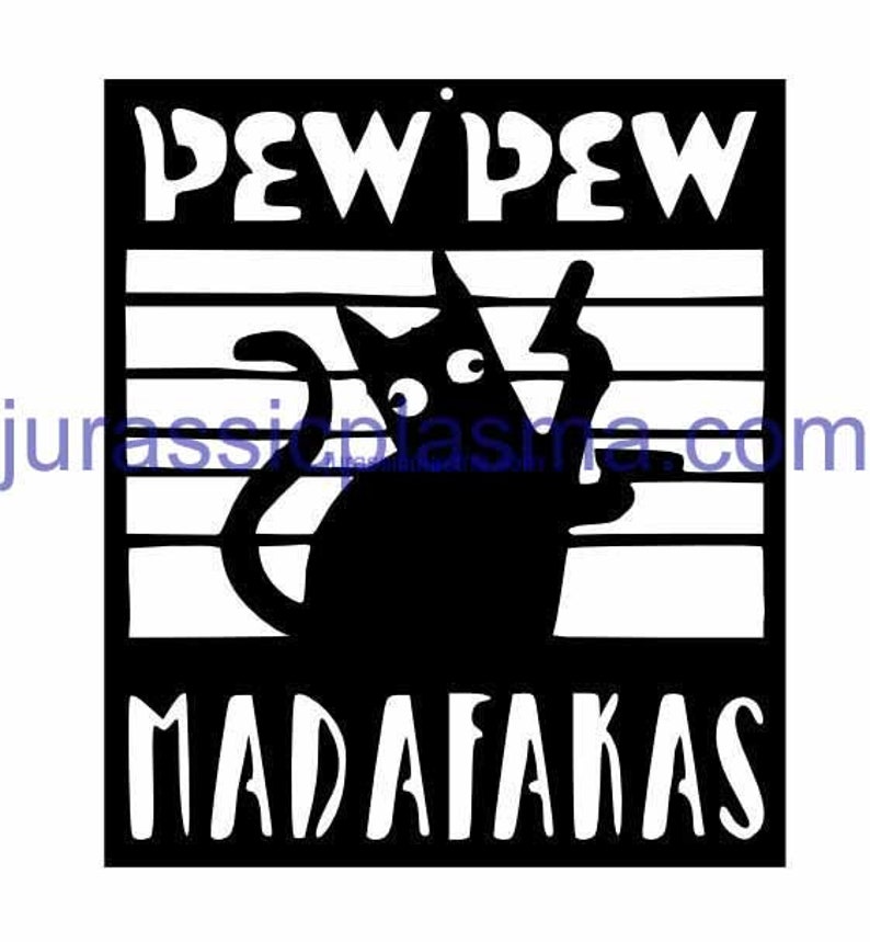 PEW Pew Cat DXF SVG File for Plasma, Laser, Water Jet Vinyl Vector - Etsy