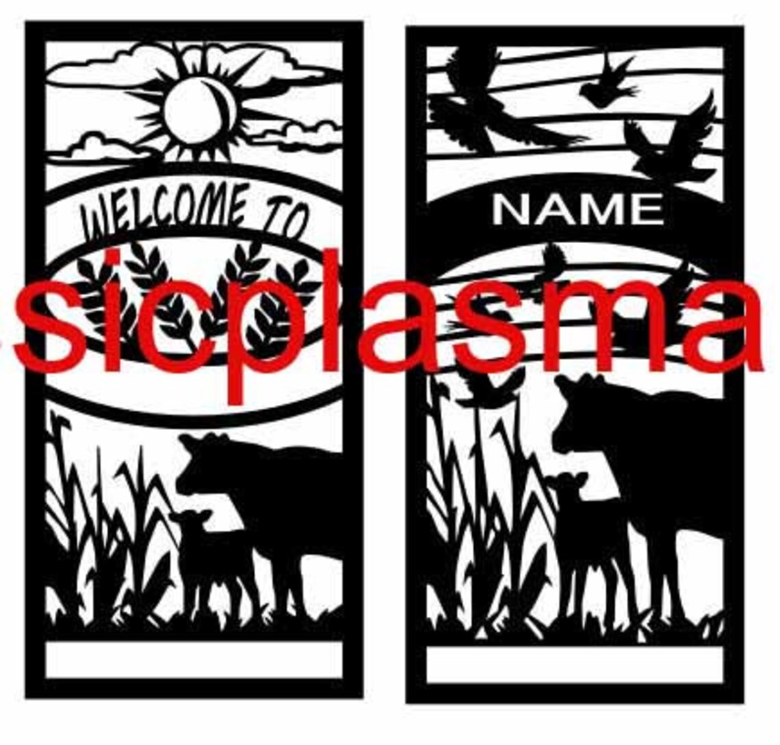 Cattle Signs Add Name Dairy Scene Ranch DXF SVG Files ONLY for - Etsy