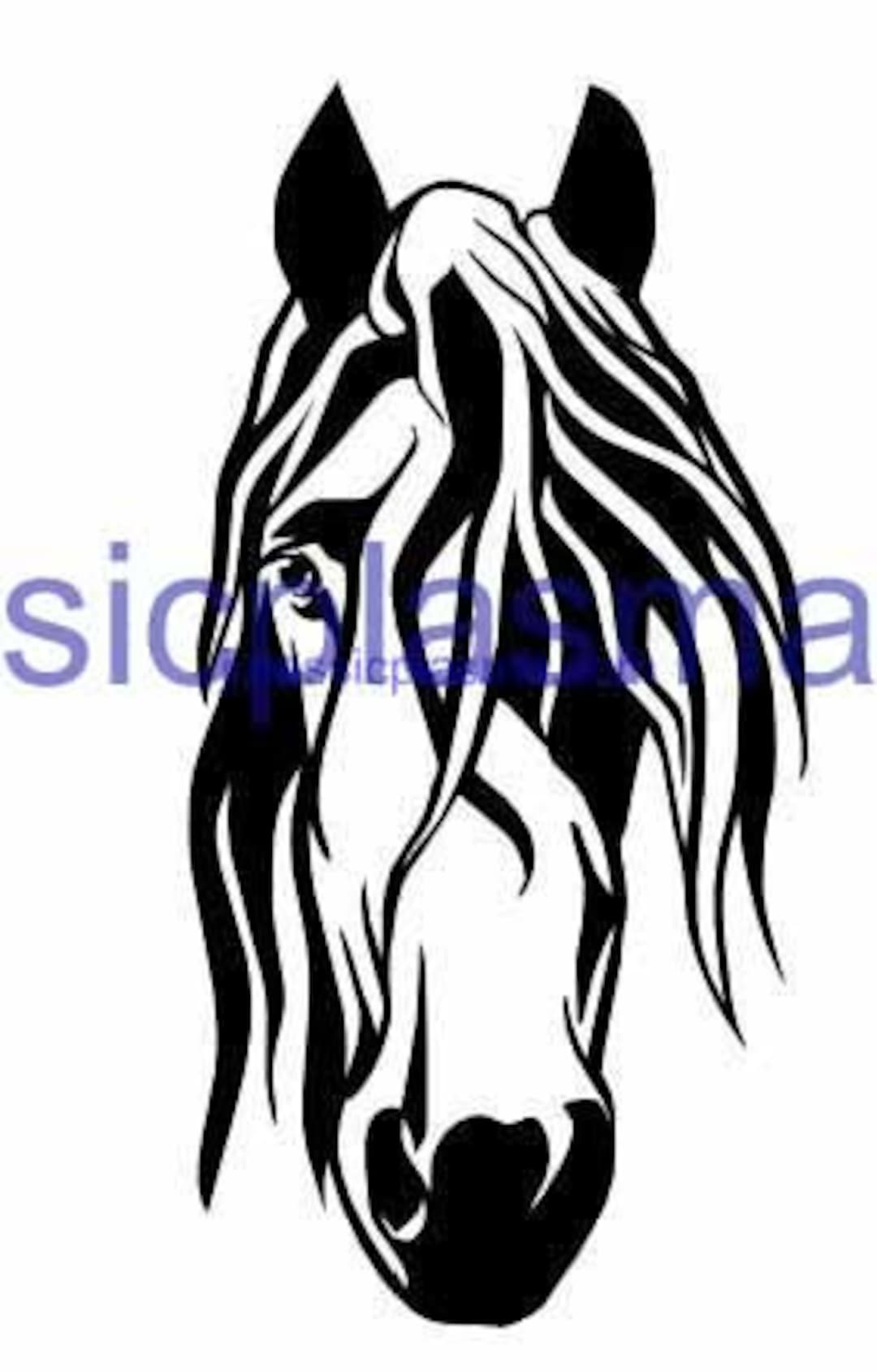 HORSE Head Elegant DXF SVG File for Plasma, Laser, Water Jet Vinyl ...