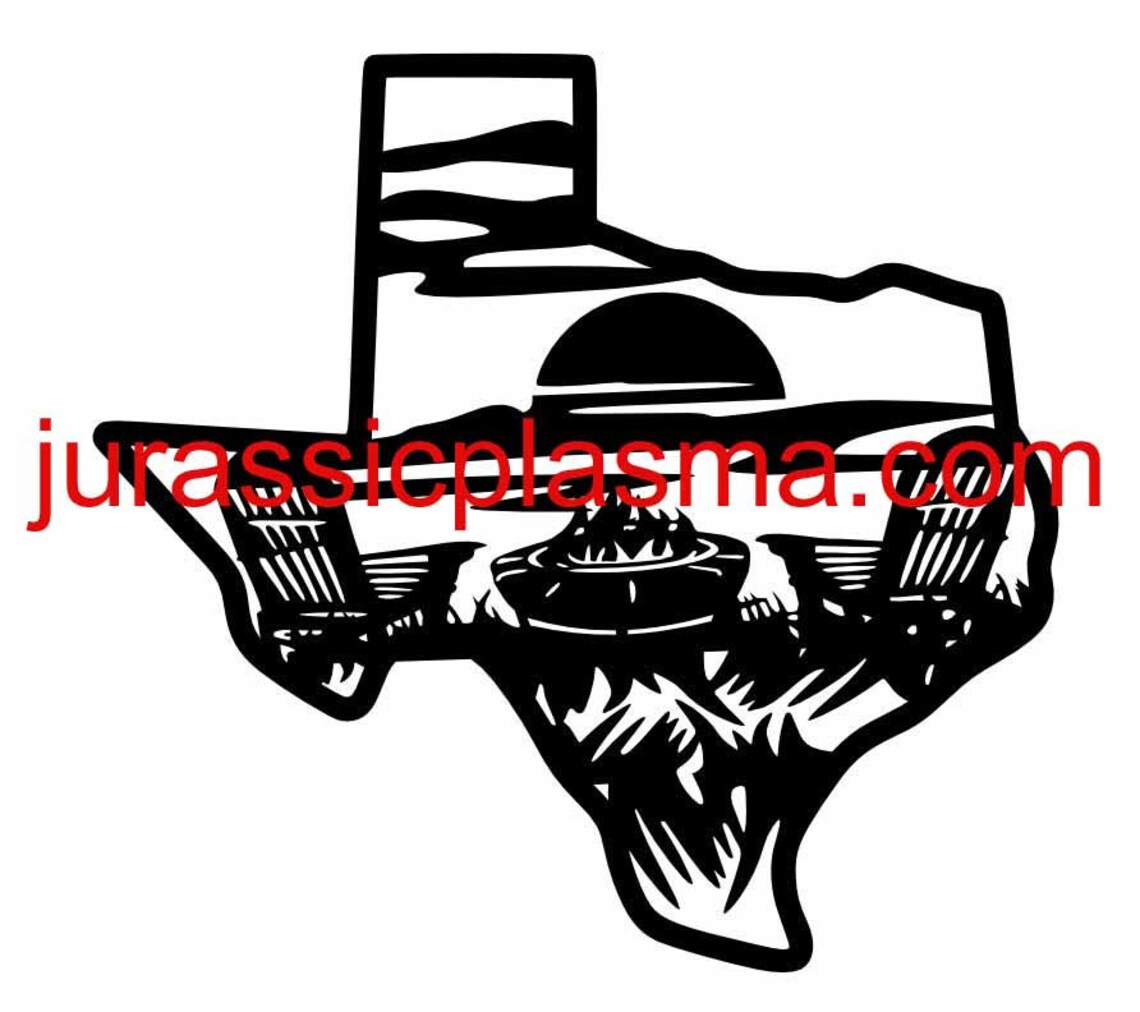 Texas Chair Sunset Dxf Svg File for Plasma, Laser, Water Jet Vinyl ...