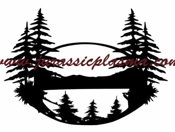 Lake and Tree Scene DXF SVG File for Plasma Laser Water Jet | Etsy Canada