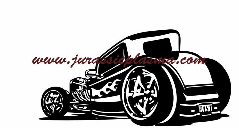 Hot Rod Car Roadster DXF SVG File for Plasma, Laser, Water Jet Vinyl ...