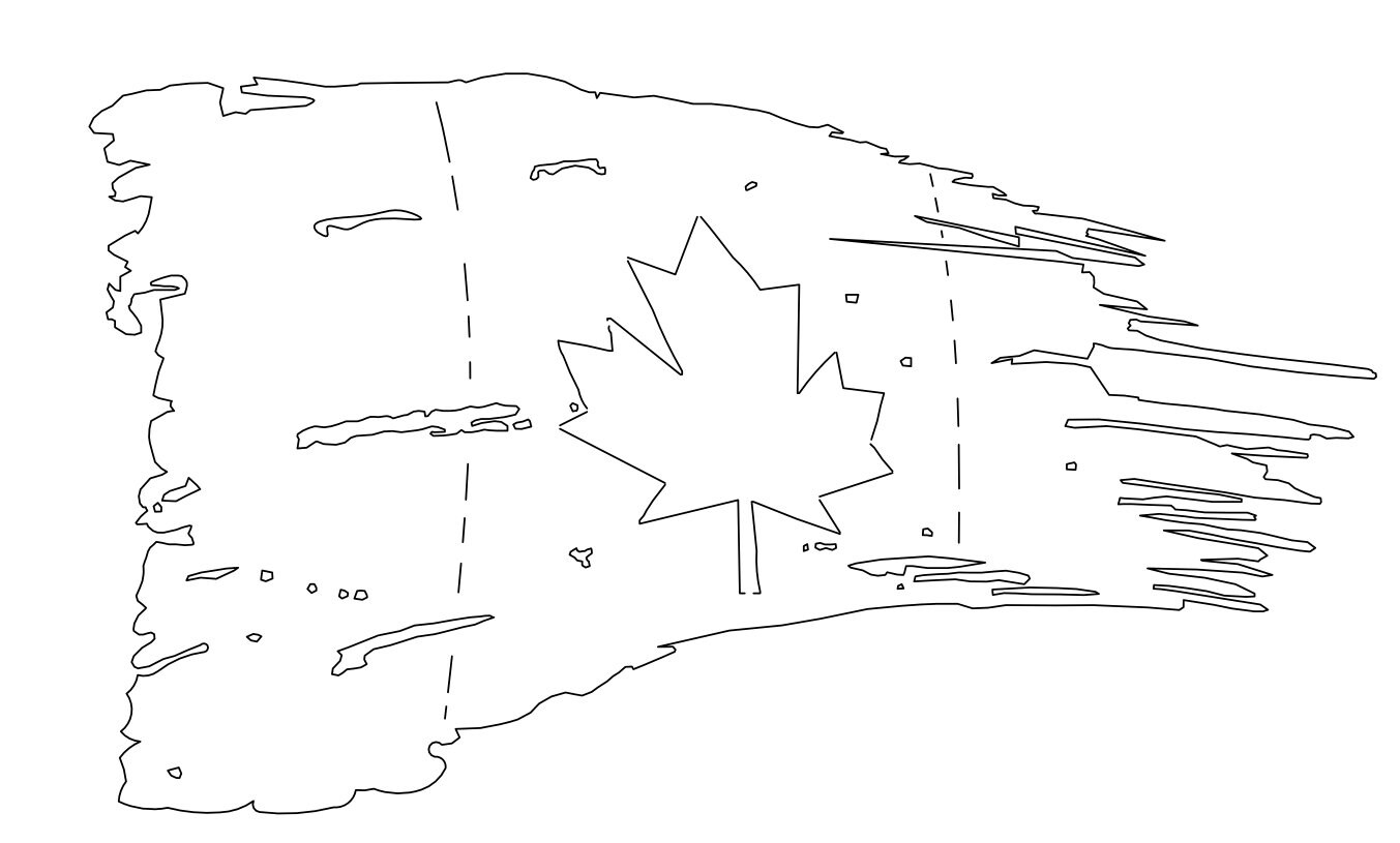 Tattered Flag Canadian Canada DXF Svg File Only - Etsy