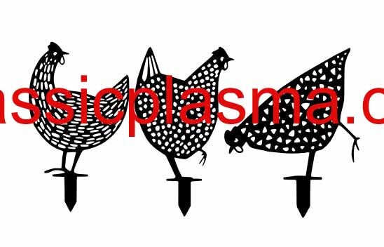 Chicken Flock Dxf Svg File for Plasma, Laser, Water Jet Vinyl Vector ...