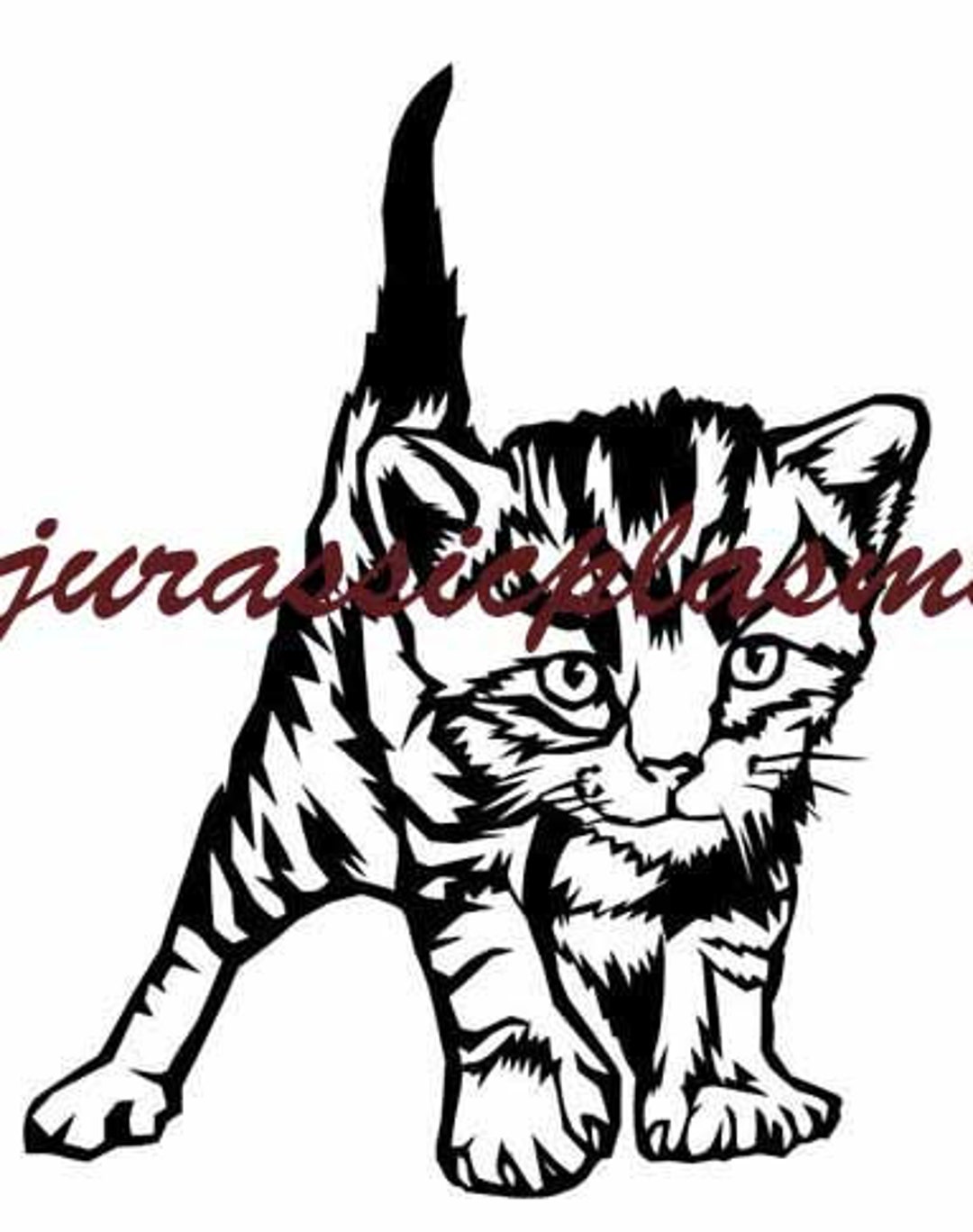 Kitten Cat Cute DXF SVG File for Plasma, Laser, Water Jet Vinyl Vector ...