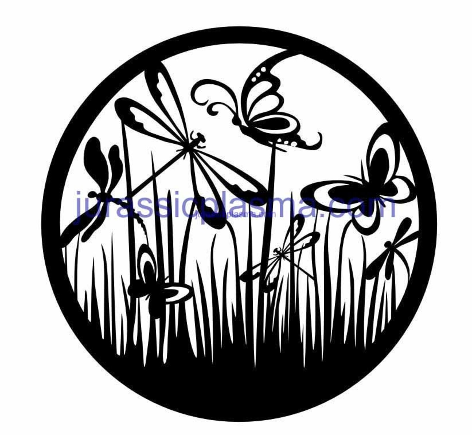 Dragonfly Butterfly Circle DXF SVG File for Plasma, Laser, Water Jet ...