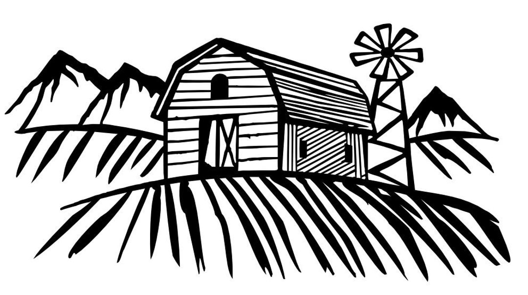 Farm Scene Jagged Windmill Dxf Svg File Only Plasma - Etsy