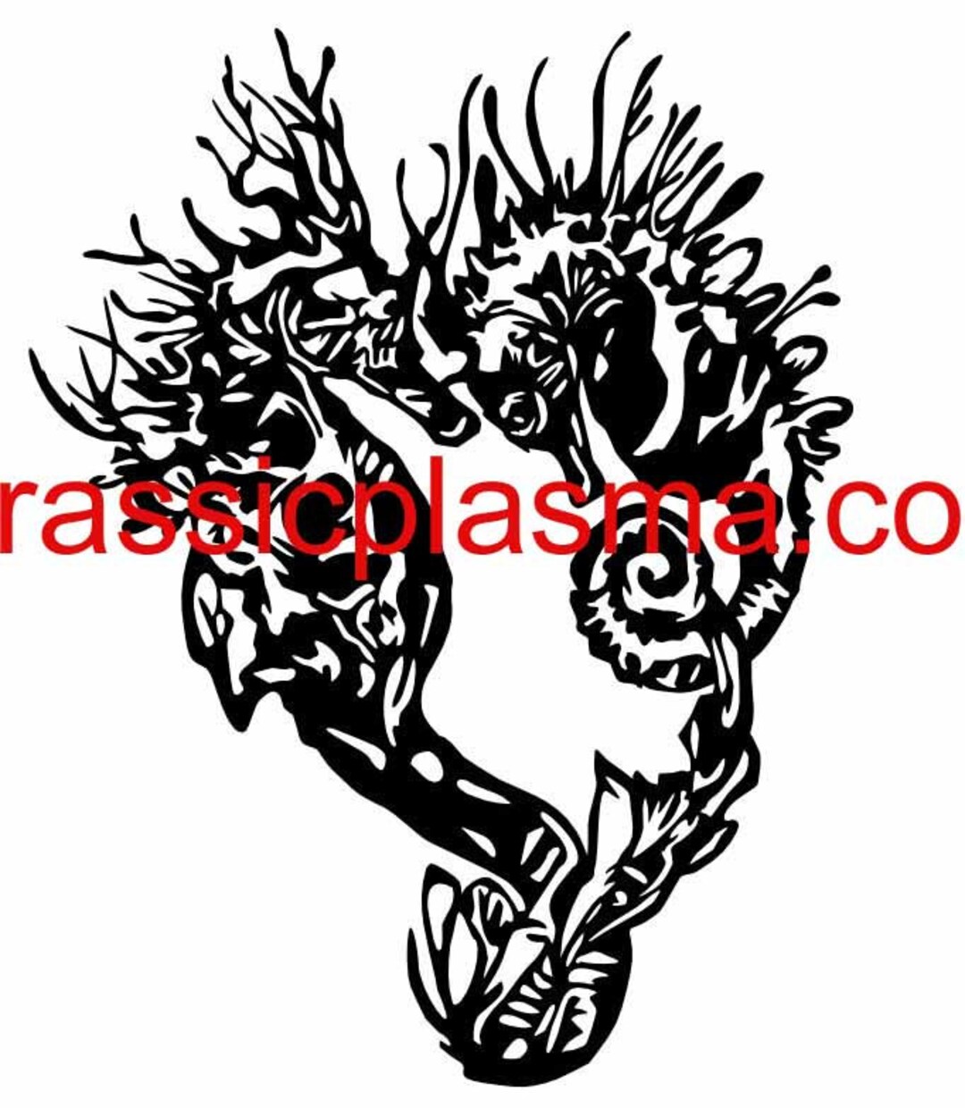 Seahorse Heart Dxf Svg File for Plasma, Laser, Water Jet Vinyl Vector ...
