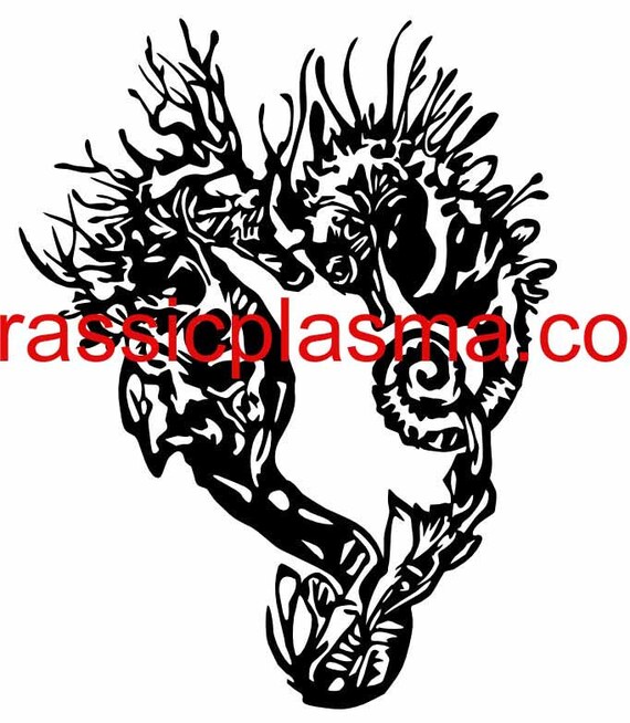 Seahorse Heart Dxf Svg File for Plasma Laser Water Jet Vinyl | Etsy