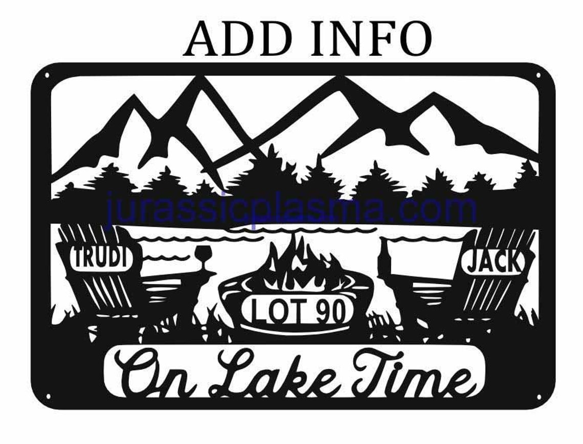 Lake Chairs Scene Sign DXF SVG File for Plasma, Laser, Water Jet Vinyl ...