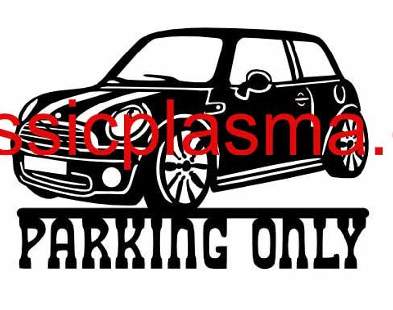 Mini Cooper Parking Only Dxf Svg File for Plasma, Laser, Water Jet ...