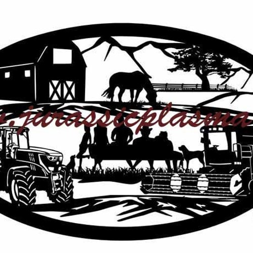 Farm Sign Tractor Wheat DXF SVG File Plasma Laser Water Jet - Etsy