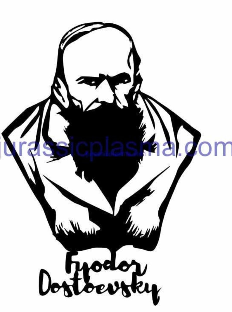 Fyodor Dostoevsky Image DXF SVG File for Plasma, Laser, Water Jet Vinyl ...