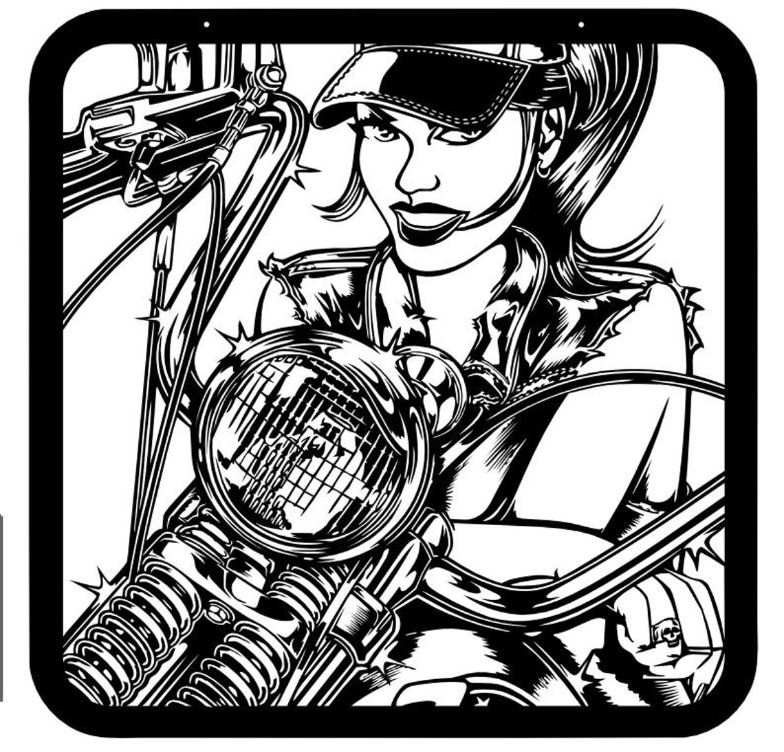 Biker Chick Bike Harley Girl Pinup SVG DXF Cut Ready File Plasma Laser ...