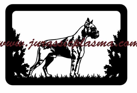 Boxer Dog With Frame. DXF SVG File for Plasma Laser Water | Etsy