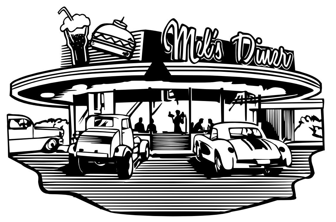 Hot Rod Retro Diner Scene Sign Dxf Svg File Only Plasma - Etsy