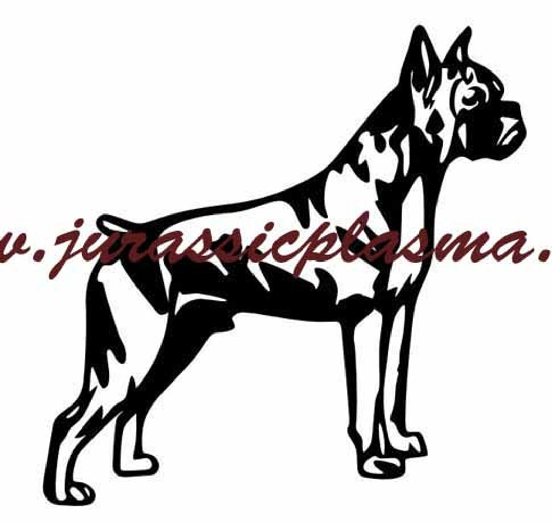 Boxer Dog Solo DXF SVG File for Plasma, Laser, Water Jet Vinyl Vector ...