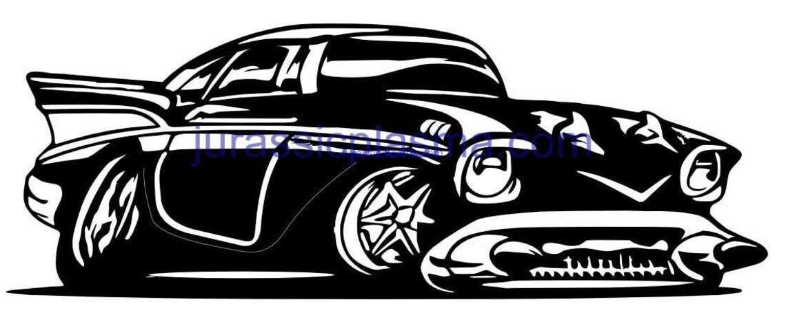 57 Chev Car Cartoon DXF SVG File for Plasma, Laser, Water Jet Vinyl ...