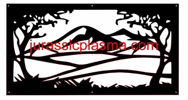 Mountain Tree Add Name Dxf Svg File for Plasma, Laser, Water Jet Vinyl ...