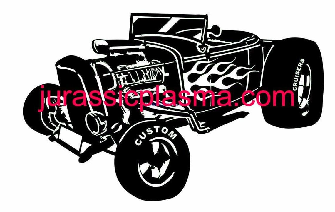 Hot Rod Auto DXF SVG-Datei für Plasma Laser Wasserstrahl - Etsy Österreich