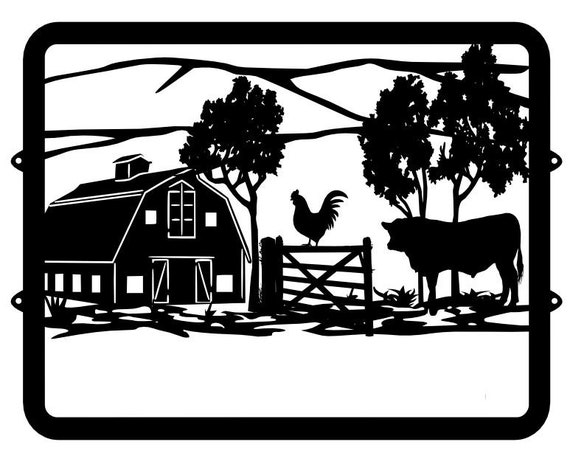 Farm Yard Sign Chicken Cows Cattle Barn Yard - Etsy