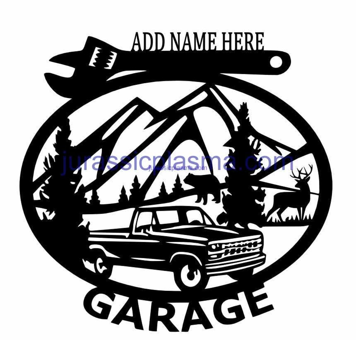 Truck Garage Sign DXF SVG File for Plasma, Laser, Water Jet Vinyl ...