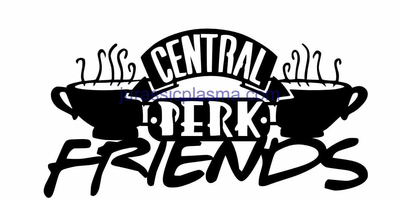 Central Perk Black And White Logo