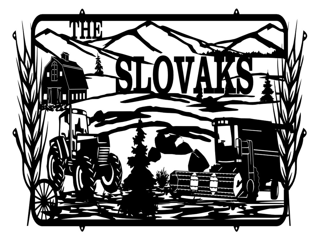 Farm Yard Barn Tractor Combine Mountains DXF Svg File Only - Etsy
