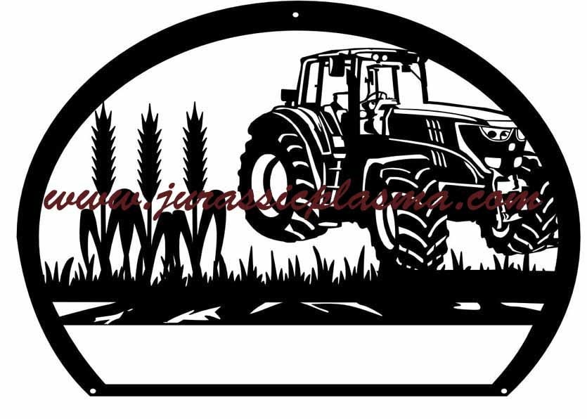Farm Sign Tractor Wheat DXF SVG File Plasma, Laser, Water Jet Vinyl ...