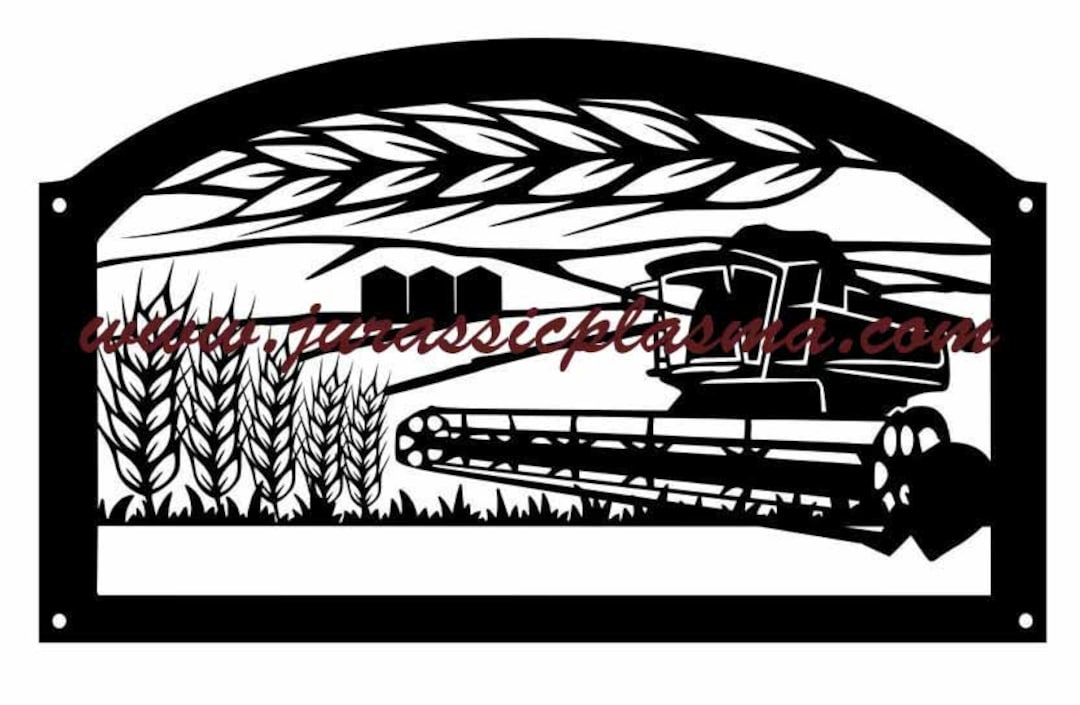 Farm Sign Wheat Grain Hills DXF SVG File for Plasma, Laser, Water Jet ...