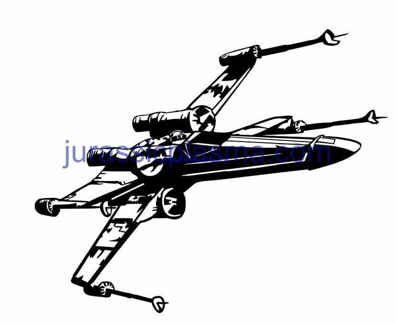 W Wing Star Wars Fighter DXF SVG File for Plasma, Laser, Water Jet ...