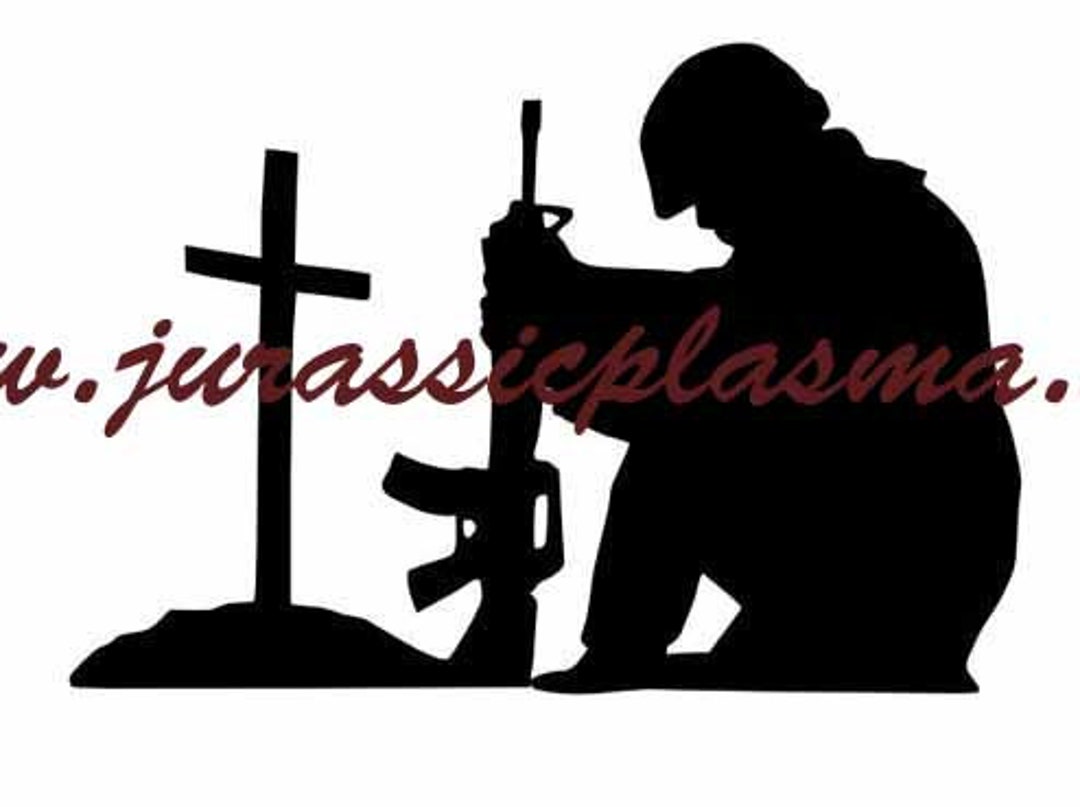 Soldier Silhouette Kneeling DXF SVG File for Plasma, Laser, Water Jet ...