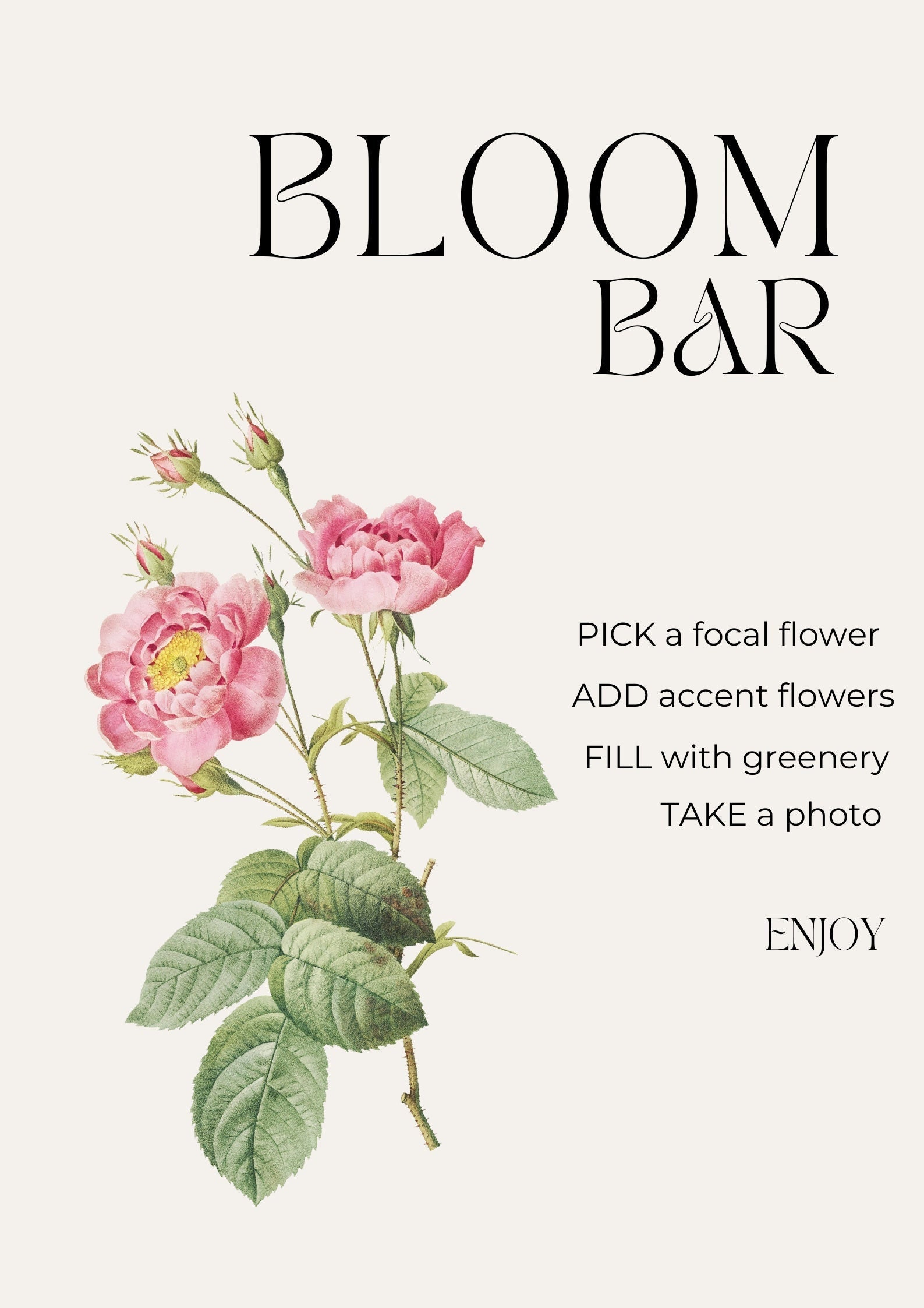 Bloom Bar Sign/flower Bar Sign Printable - Etsy