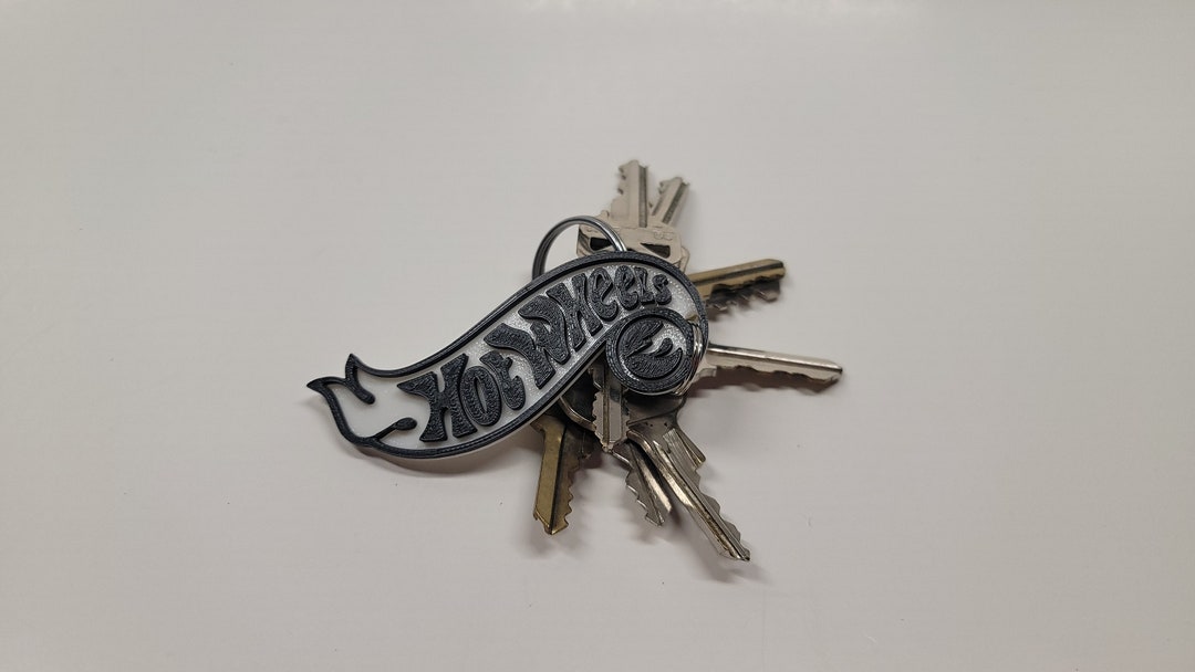 3D Printed Key Chain White & Black in Gift Box - Etsy