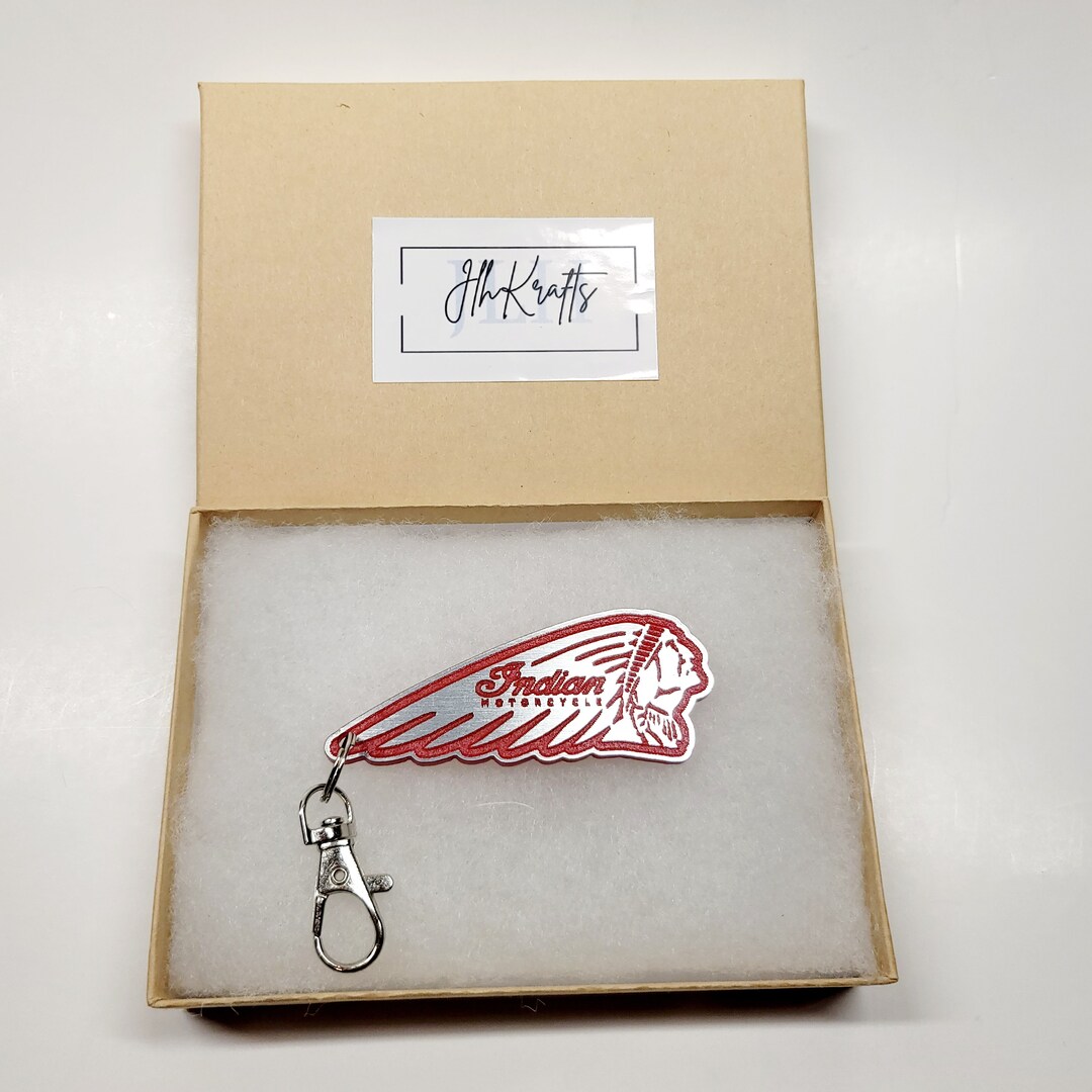 Indian Motorcycle Key Chain RED & Aluminum in Gift Box - Etsy