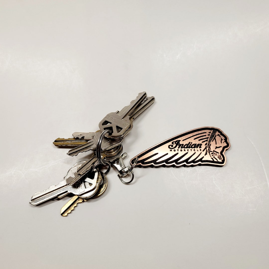 Black & Copper Indian Motorcycle Key Chain in Gift Box - Etsy