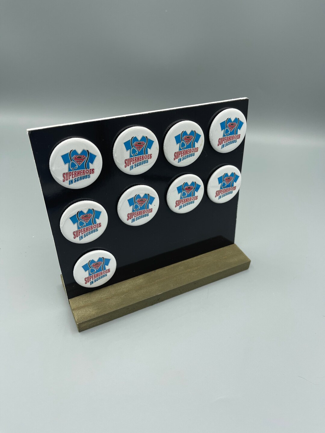 Magnetic Badge Topper Display Wood and Magnet Display Stand for Badge ...