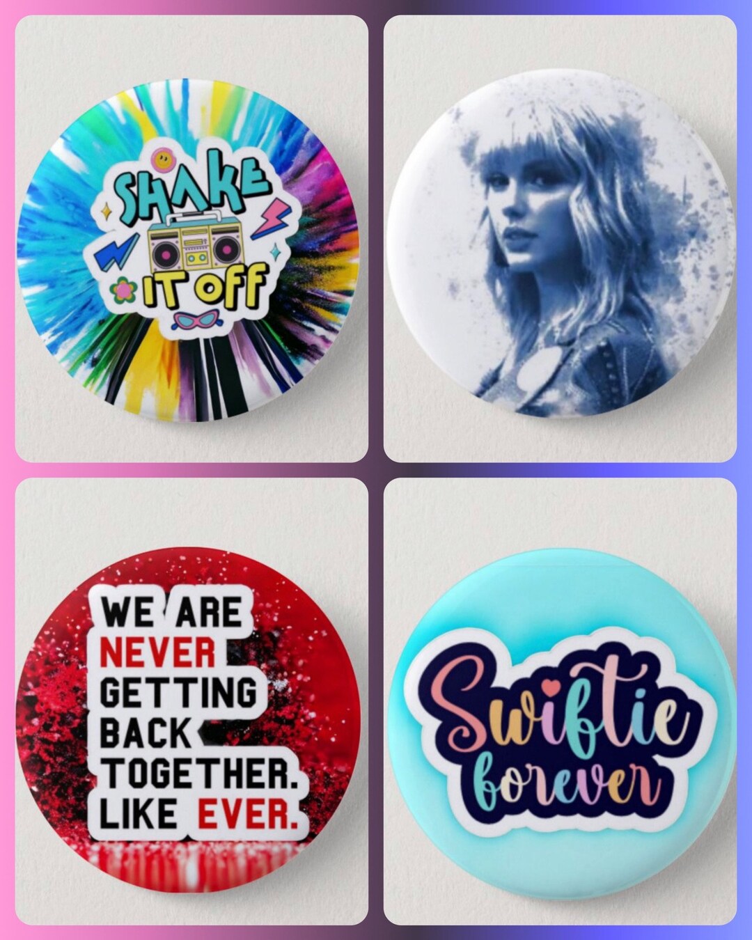 TAYLOR SWIFT Set 2 /set 4 /badge Toppers/badge Reel/buttons/magnets - Etsy