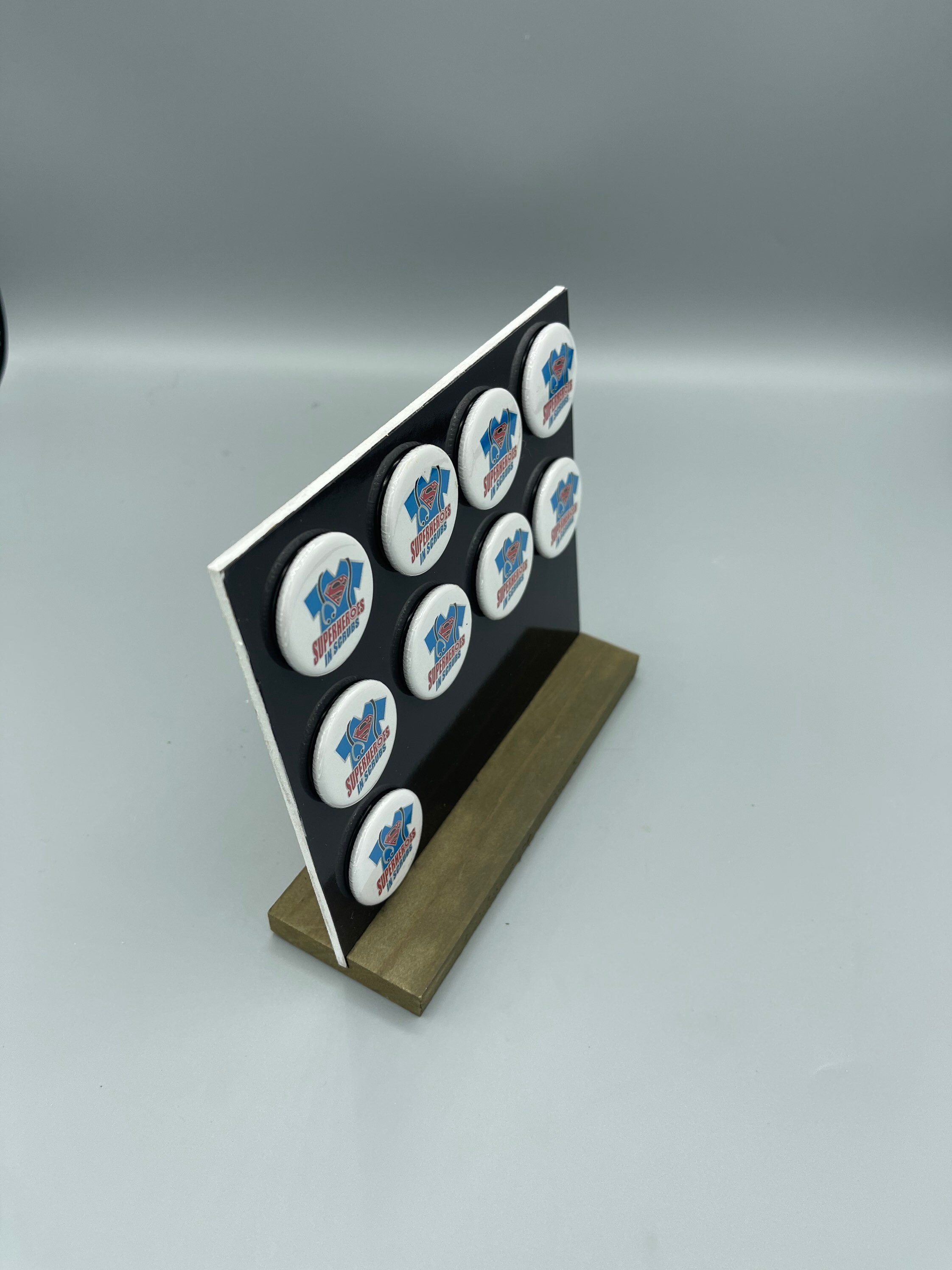 Magnetic Badge Topper Display Wood and Magnet Display Stand for Badge ...