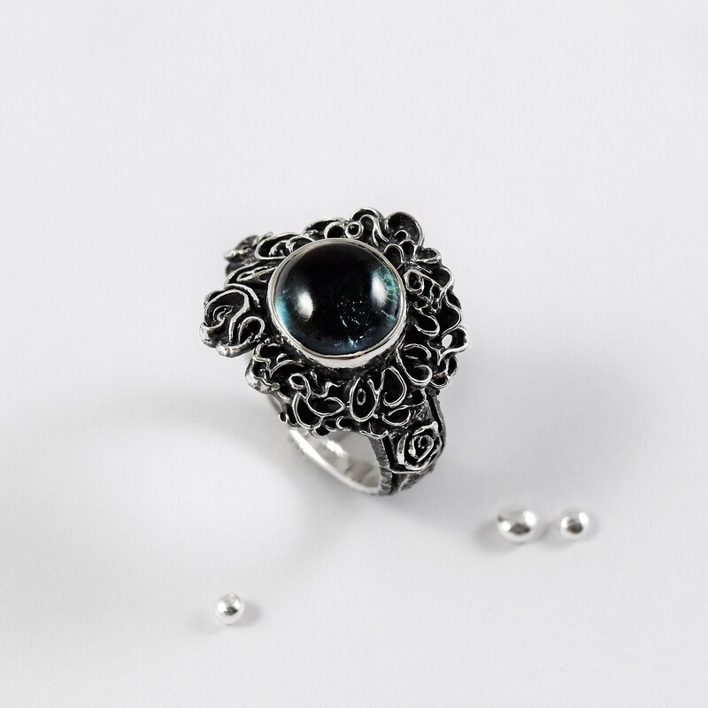 Dark Blue Ring - Etsy